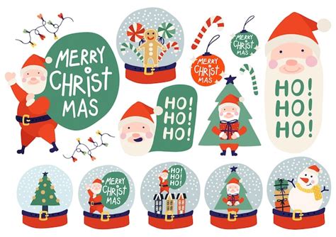 Premium Vector Cute Handraw Christmas Elements Set