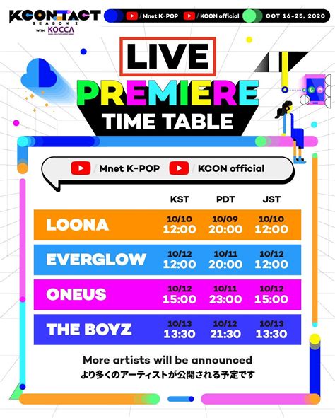 201009 Loona Kcontact Season 2 Live Premiere Time Update 10920 At
