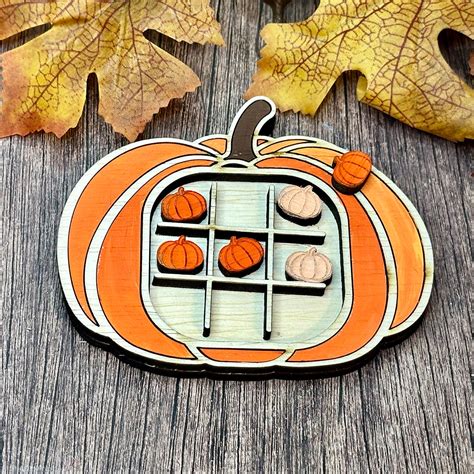 Pumpkin Tic Tac Toe Halloween Game And Table Decor Glowforge Shop