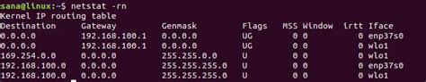 how to view the network routing table in ubuntu linux vitux