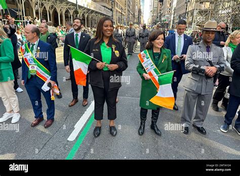 New York Governor Kathy Hochul And New York Attorney General Letitia James Walk In The Nyc St