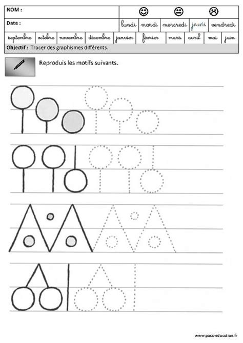 Cliquez pour voir la fiche Graphismes maternelle Maternelle grande section Apprendre à