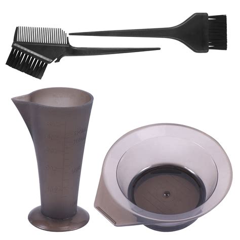 Hemoton Hair Dyeing Tools Hair Dyeing Bowl Measuring Cup Brushes