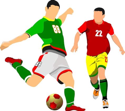 Premium Vector Two Soccer Players Poster Vector Illustration