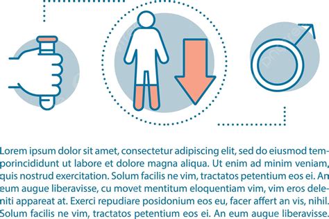 Low Testosterone Concept Linear Illustration Box Drawing Text Vector