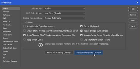 How To Reset Photoshop Preferences