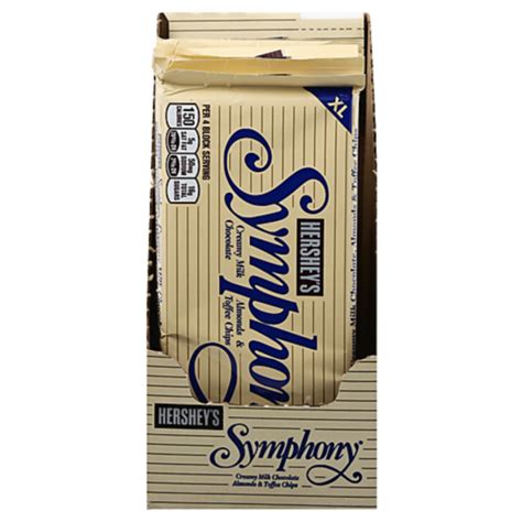 Hershey Symphony Milk Chocolate With Almonds And Toffee Bar Giant 12x6