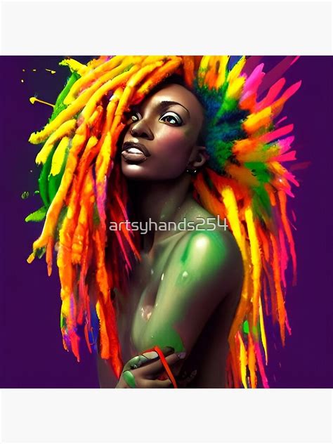 Colorful African Rasta Babe Beautiful Black Woman Poster For Sale By