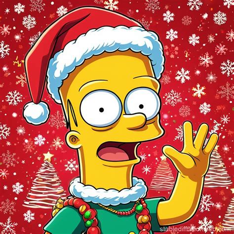 Bart Simpson At Christmas Stable Diffusion Online
