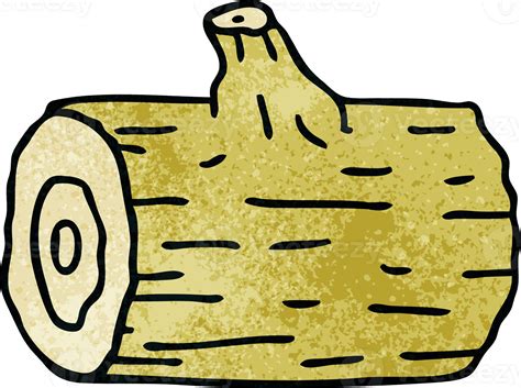Hand Drawn Quirky Cartoon Wooden Log 44964247 Png