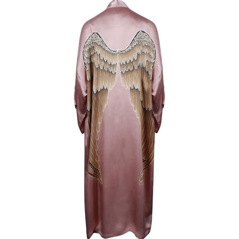 Warriors Of The Divine Girls Silk Angel Wings Robe In Pink