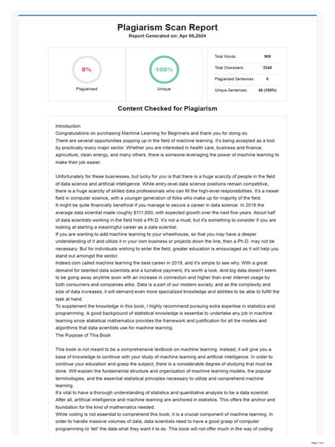 Plagiarism Report Pdf Machine Learning Data