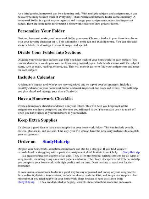 Homework Folder Ideas Third Grade Pdf Homework Classroom