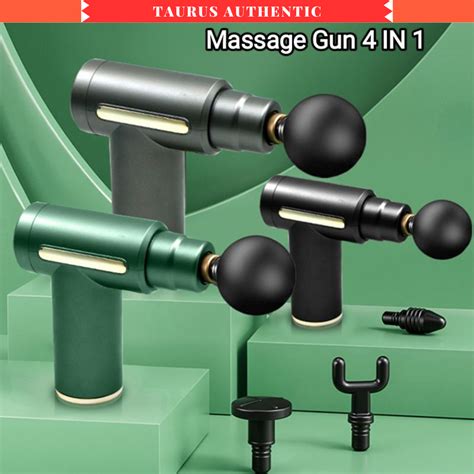 Jual TAURUS Massage Gun 4 IN 1 Electric Portable USB Kabel Alat