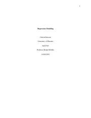 Week 5 Regression Modeling Docx 1 Regression Modeling Calvin Dawson