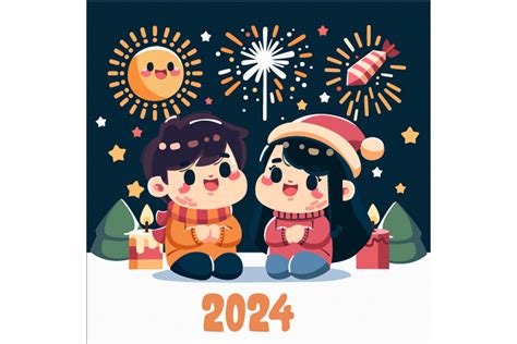 Happy New Year 2024 Party With Couple Graphic By Aprilarts · Creative