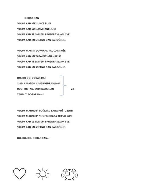 Dobar Dan Tekst Pjesme Pdf