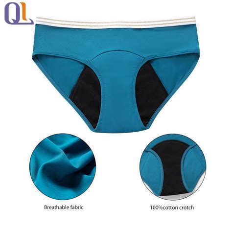 Soft Ladies Breathable Sexy Menstrual Panties Cotton Physiological Underwear Washable