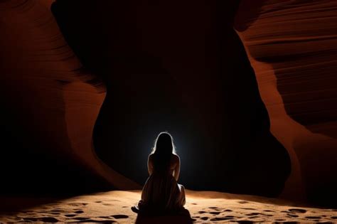 Premium Photo Mystical Encounter A Navajo Girls Moonlit Gaze At