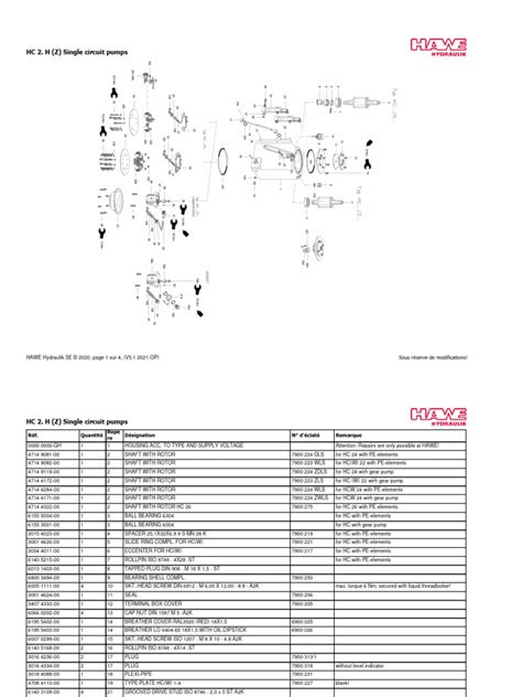 Hc 2 H Z Single Circuit Pumps Hawe Hydraulik Se © 2020 Page 1 Sur