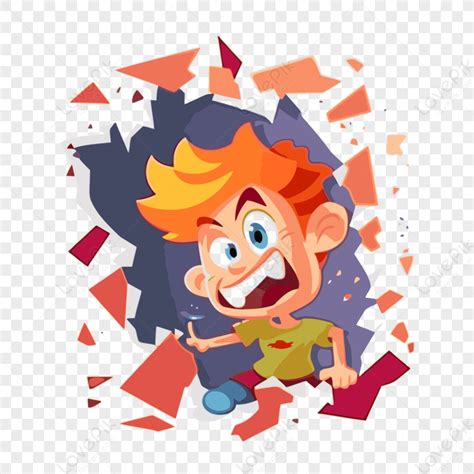 撕裂剪貼畫卡通男孩穿過洞 向量虚构角色艺术圖片素材 Eps圖片尺寸4267 × 4267px 高清圖案380592208