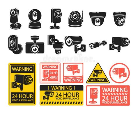 Set Of Cctv Cameras Isolated On White Background Security Electronic