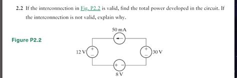 Solved 22 If The Interconnection In Fig P22 Is Valid
