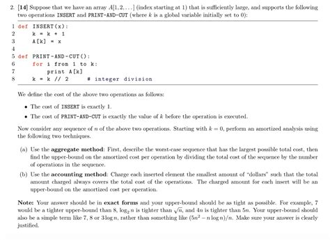 Solved 2 14 Suppose That We Have An Array A 12 Index