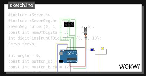 94 โปรแกรมควบคุมเซอร์โวมอเตอร์ด้วยสวิตช์และแสดงตัวเลของศาการหมุน