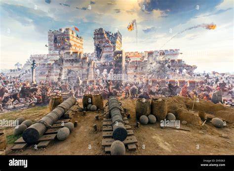360° Painting Of Sultan Mehmet Ii Conquest Of Constantinople Stock