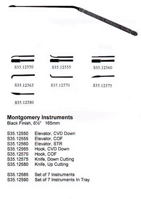 Montgomery Elevator Str Black Finish 6 5 165mm Surgical Instruments