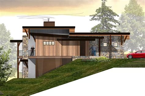 3 Bed Contemporary House Plan Ideal For Sloped Lot Contemporary