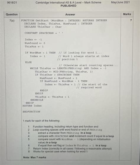 Can Someone Please Check My Pseudocode R Alevel