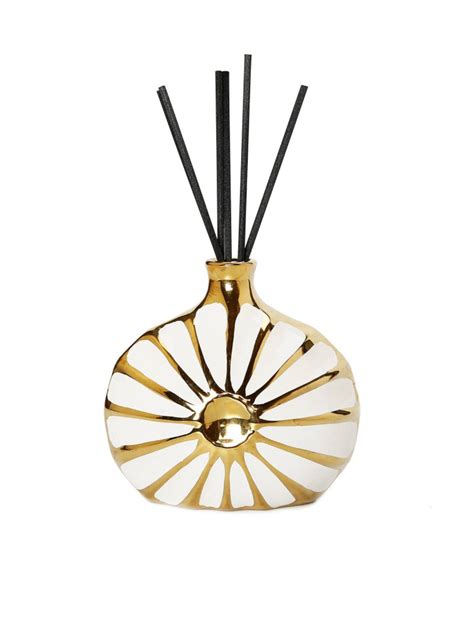 White Diffuser With Gold Ruffled Design Luxury Home Scents Kya Home Decor