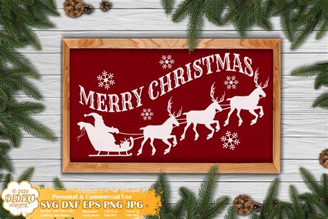 Merry Christmas Svg 2 Santa Svg Christmas Sign Svg Di