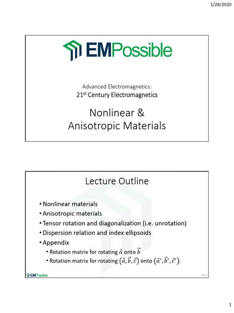 Lecture Nonlinear And Anisotropic Materials Pdf Nonlinear Optics