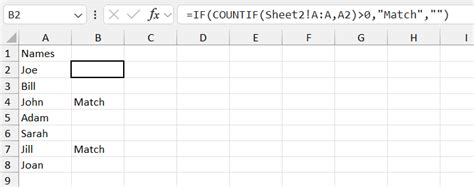 Excel Checking To See If The Value Of A Cell Matches A Value Somewhere
