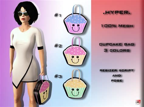 Second Life Marketplace Hyper Cupcake Bags 3 Colors Anim Copy