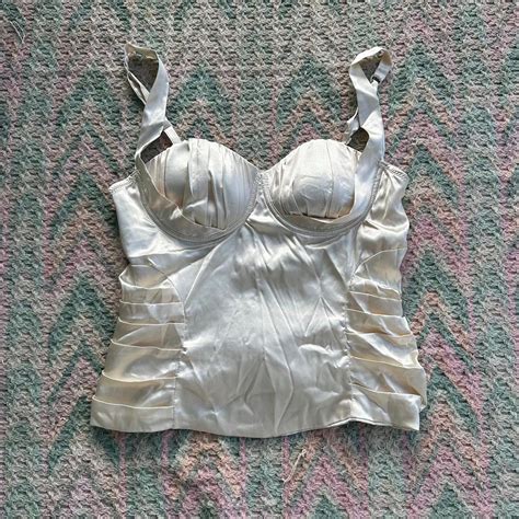 Satin Bustier Corset Top Size Medium Fits C D Depop