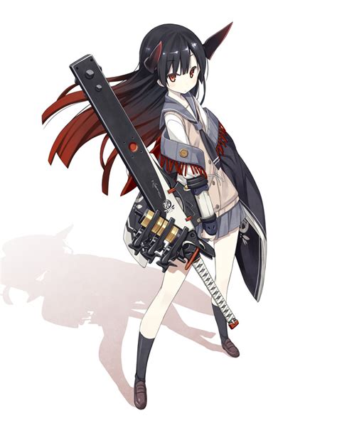 Safebooru 1girl Black Hair Black Legwear Club Flat Gaze Gradient Hair