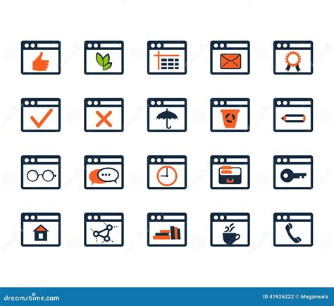 Icon Set Web Development And Seo Stock Vector Illustration Of Badge