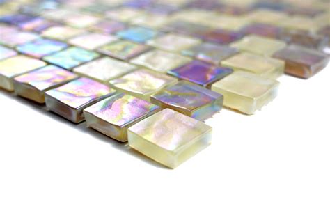 Iridescent Pearl Mix Glass Mosaic Tile Luxury Tiles Uk