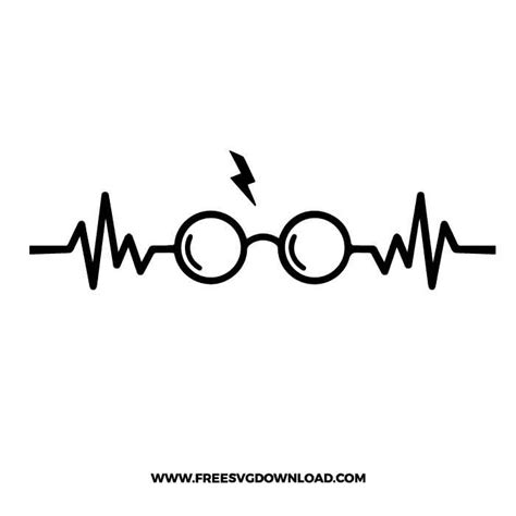 Heart Beat Harry Glasses Svg And Png Harry Potter Cut Files