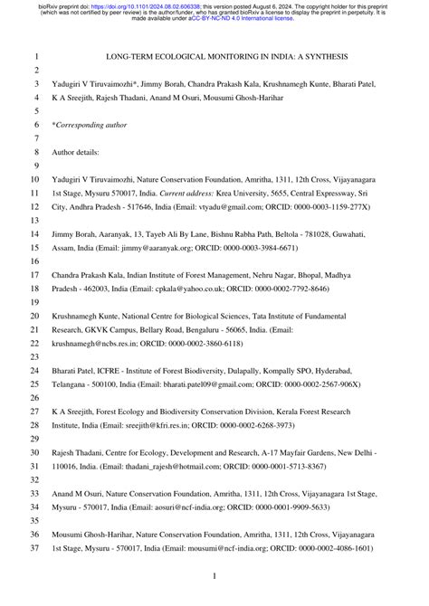 Pdf Long Term Ecological Monitoring In India A Synthesis