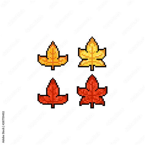 Bit Pixel Art Green Leaf With Png Background Stock Vector 45 Off