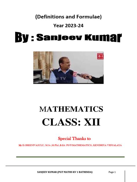 12th Math 23 24 Pdf Matrix Mathematics Function Mathematics