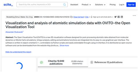 Visualization And Analysis Of Atomistic Simulation Data With Ovitothe