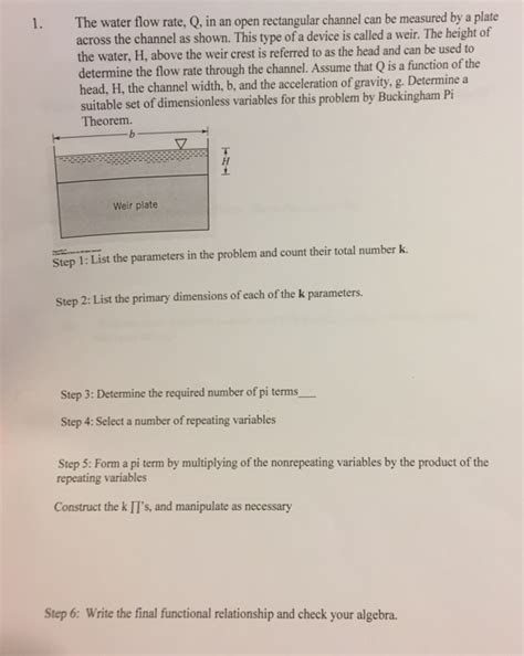 Solved The Water Flow Rate Q In An Open Rectangular Chegg