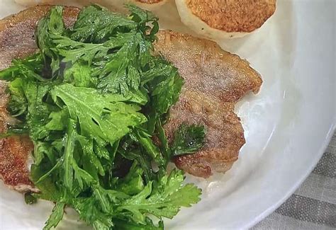 【あさイチ】ポークソテー フレッシュ春菊添えのレシピ。みんなゴハンだよ（1月17日）