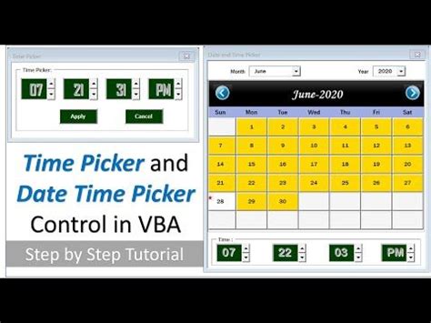 Time Picker And Date Time Picker Control In Vba Step By Step Tutorial Artofit